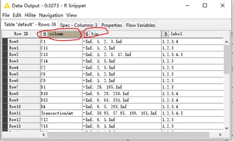how to set flow variables of binned columns in the numeric binner node