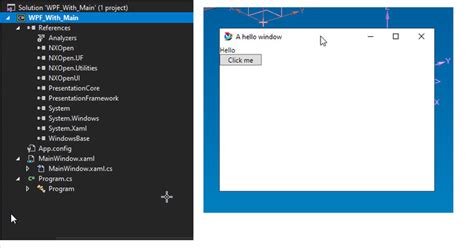 how to show wpf window in nx