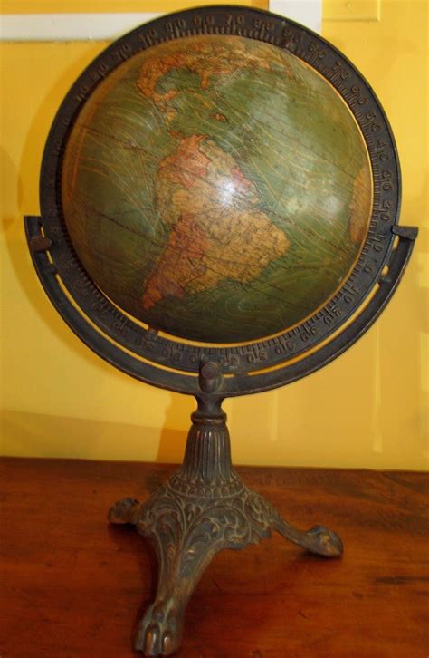 Antique W And Ak Johnson 8 Terrestrial Globe On Original Stand Bay