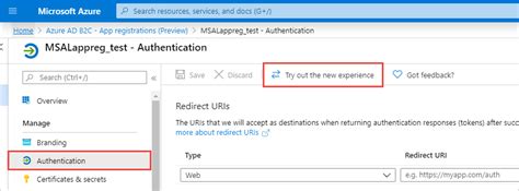 appreg portal cant enter msal redirect uri about azure samples active