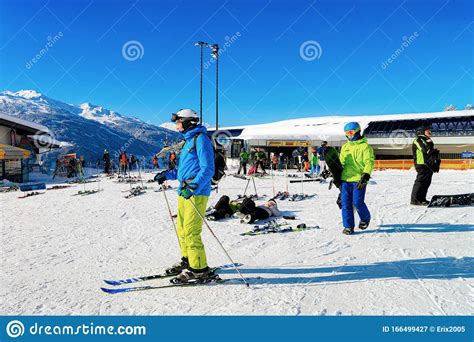 Man Skier Skiing At Ski Resort Zillertal Arena In Austria Editorial