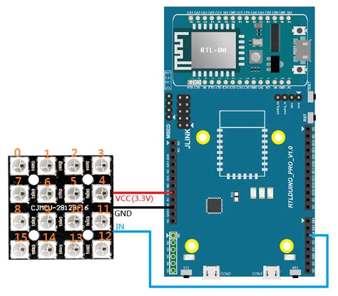 ameba arduino [rtl8195am] [rtl8710af]use ws2812b 4×4 rgb