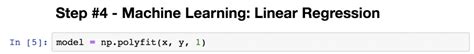 linear regression in python using numpy polyfit with code base