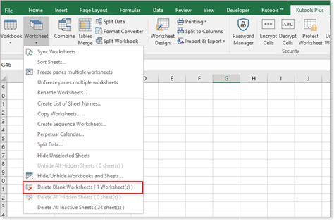 quickly delete all blank or empty worksheets in excel
