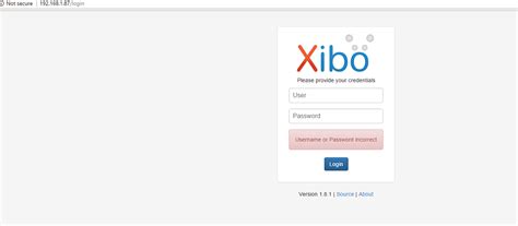 logging in to cms using docker log in info get help xibo community