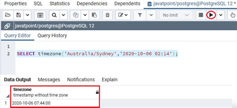 postgresql timestamp javatpoint