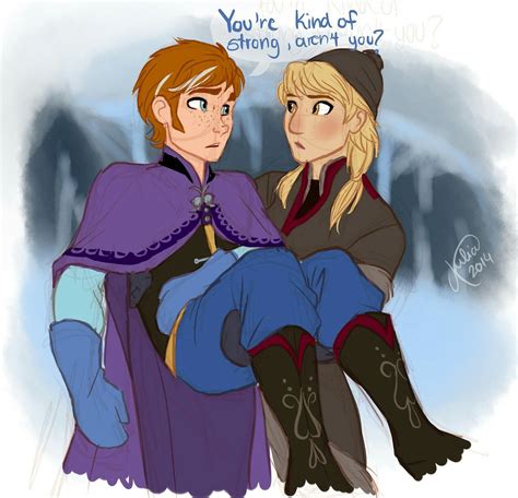 Female Kristoff As Kristanna Carrying Male Anna As Andrew In Her Arms
