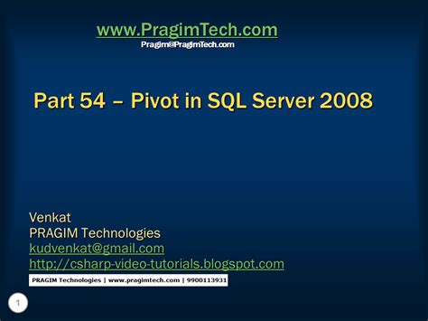 sql server and c video tutorial part 54 pivot in