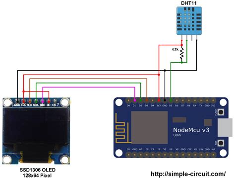 esp8266 nodemcu interfacing with dht11 sensor and ssd1306