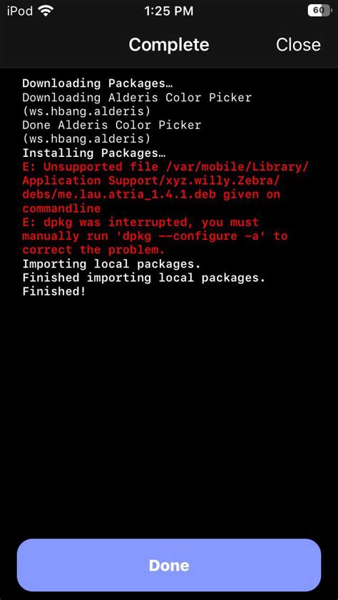 cannot install tweaks dpkg error r jailbreak