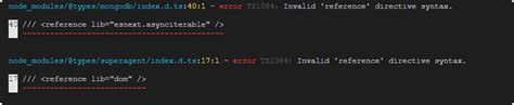 node js typescript invalid reference directive syntax stack overflow