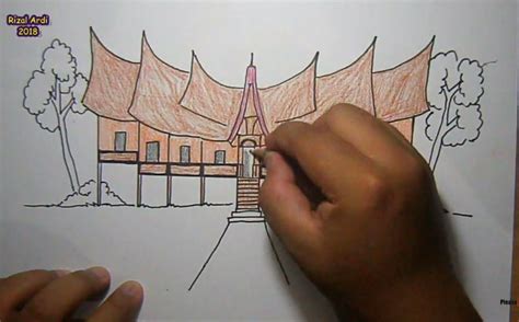 Z Drawing Menggambar Rumah Adat Gadang