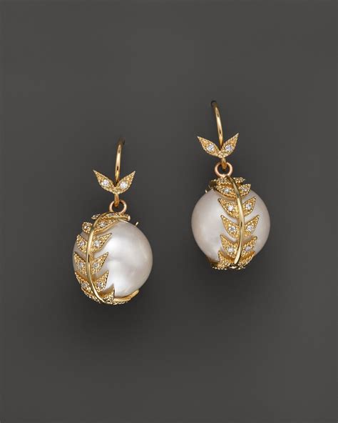 Lyst Mizuki 14k Yellow Gold Eternity Feather Diamond And Cultured