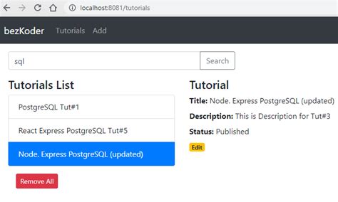 react node js postgresql crud example with express rest apis