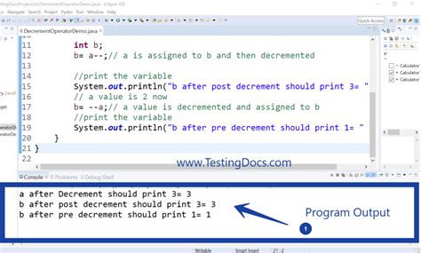 java decrement operator