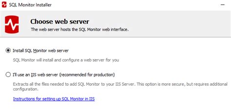 set up the web server sql monitor 10 product documentation