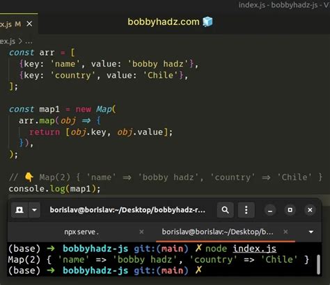 how to convert an array to a map in javascript bobbyhadz