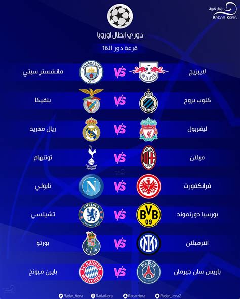مأرب برس موقع الأخبار الأول قرعة دور الـ 16 من دوري أبطال أوروبا