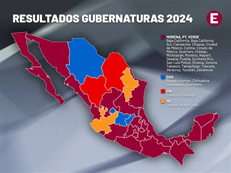 Mapa Electoral De México 2024 Así Quedó Gobernador Por Cada Estado
