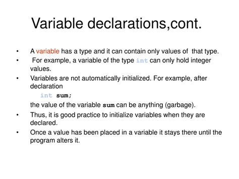 ppt lecture 3 4 data types variables and constant variable