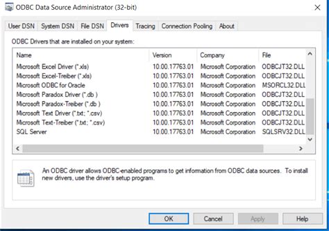 not able to create odbc dsn using microsoft ole db driver for sql