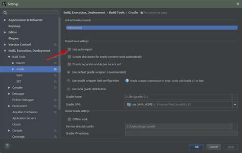 how do i disable or enable gradle maven auto import for