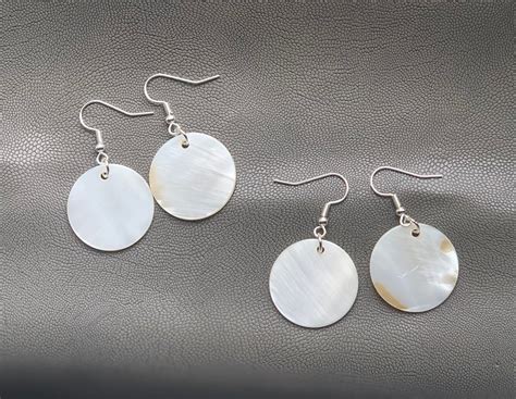 Native American Made Natural Mother Of Pearl Shell Earrings Etsy