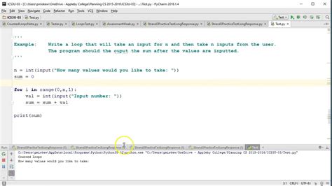 the basics python 3 counted loops summation youtube