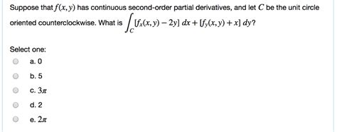 Solved Suppose That F X Y Has Continuous Second Order
