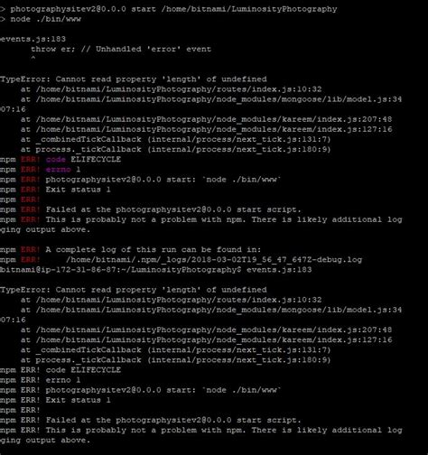 javascript cannot find property length of undefined mean stack web