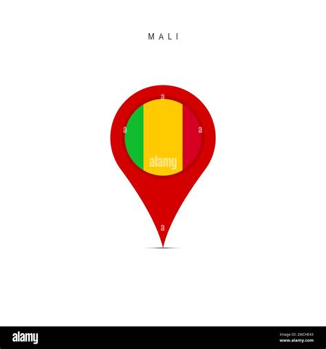 Teardrop Map Marker With Flag Of Mali Malian Flag Inserted In The