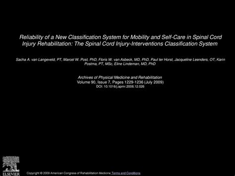 Reliability Of A New Classification System For Mobility And Self Care