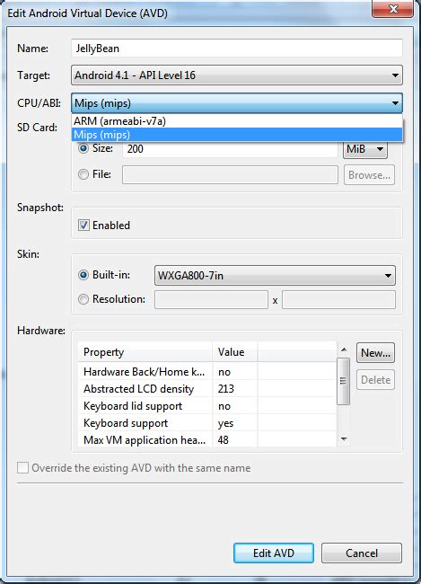 eclipse panic missing arch specific emulator program c
