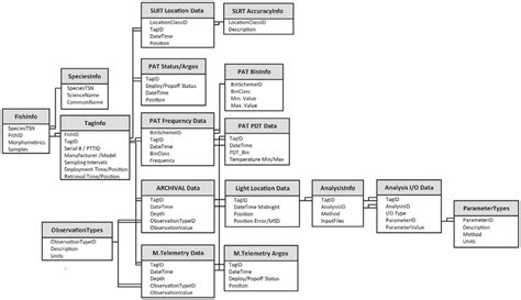 entity relationship diagram summarizing the tagbase relational data