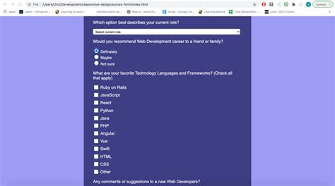 responsive form using html and css dev community