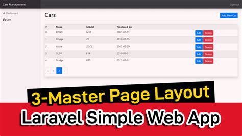 how to create a simple laravel application [part 3] master page