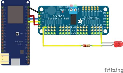 pca9685 led controller and esp32 example esp32 learning