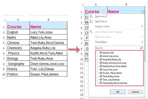 how to filter comma separated data in excel