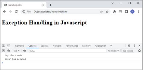 exception handling in javascript in hindi js try catch