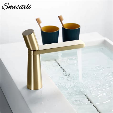 Basin Hot And Cold Water Sink Bathroom Faucets Smesiteli Brass Single