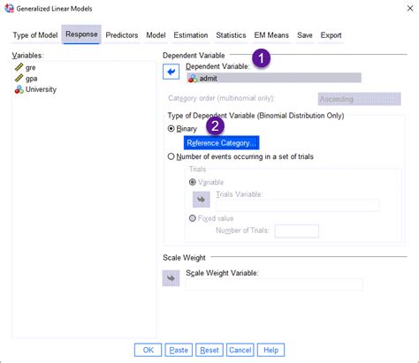 Binary Probit مسیر Generalized Linear Models نرم‌افزار Spss مدل