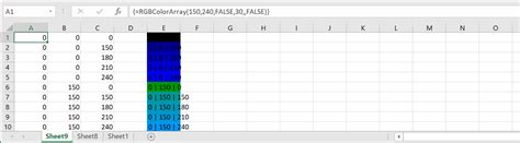 excel vba function for array of rgb color combinations and procedure