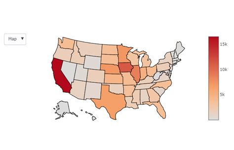 python adding drop down menu to choropleth map to select each state