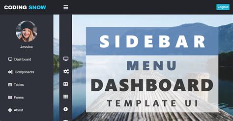 sidebar menu with sub menu dashboard template ui using css html jquery
