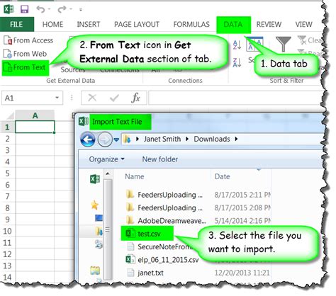 import csv file into excel