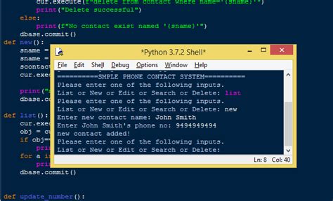 simple phone contact system using python with source code