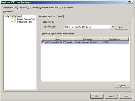 logging how can i log ssis firewarning events to a sqlprovider