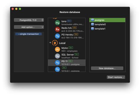 postgresql how to backup and restore a database tableplus