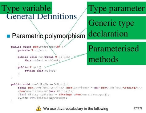 on parameterised types and java generics