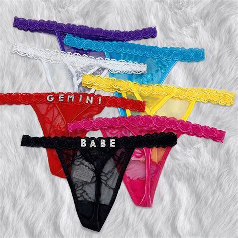 Custom Underwear Crystal Letters Personalised Thong Waist Jewelry Sexy
